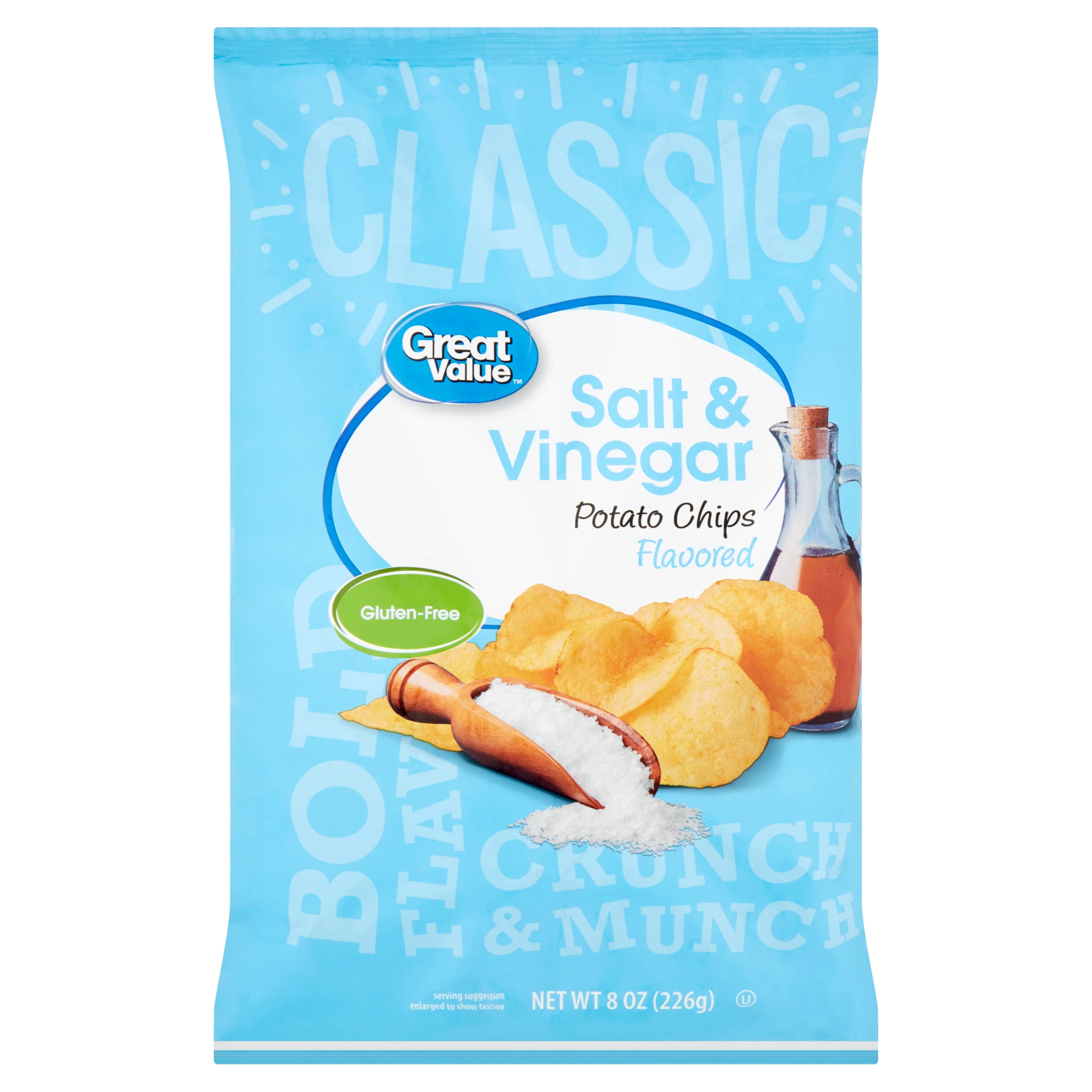 Great Value Salt & Vinegar Flavored Potato Chips, 8 oz - Walmart.com