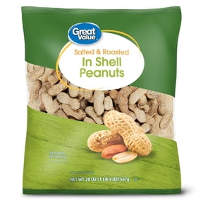 Hampton Farms No Salt Roasted In-Shell Peanuts, 5 lb Bag, Crunchy ...