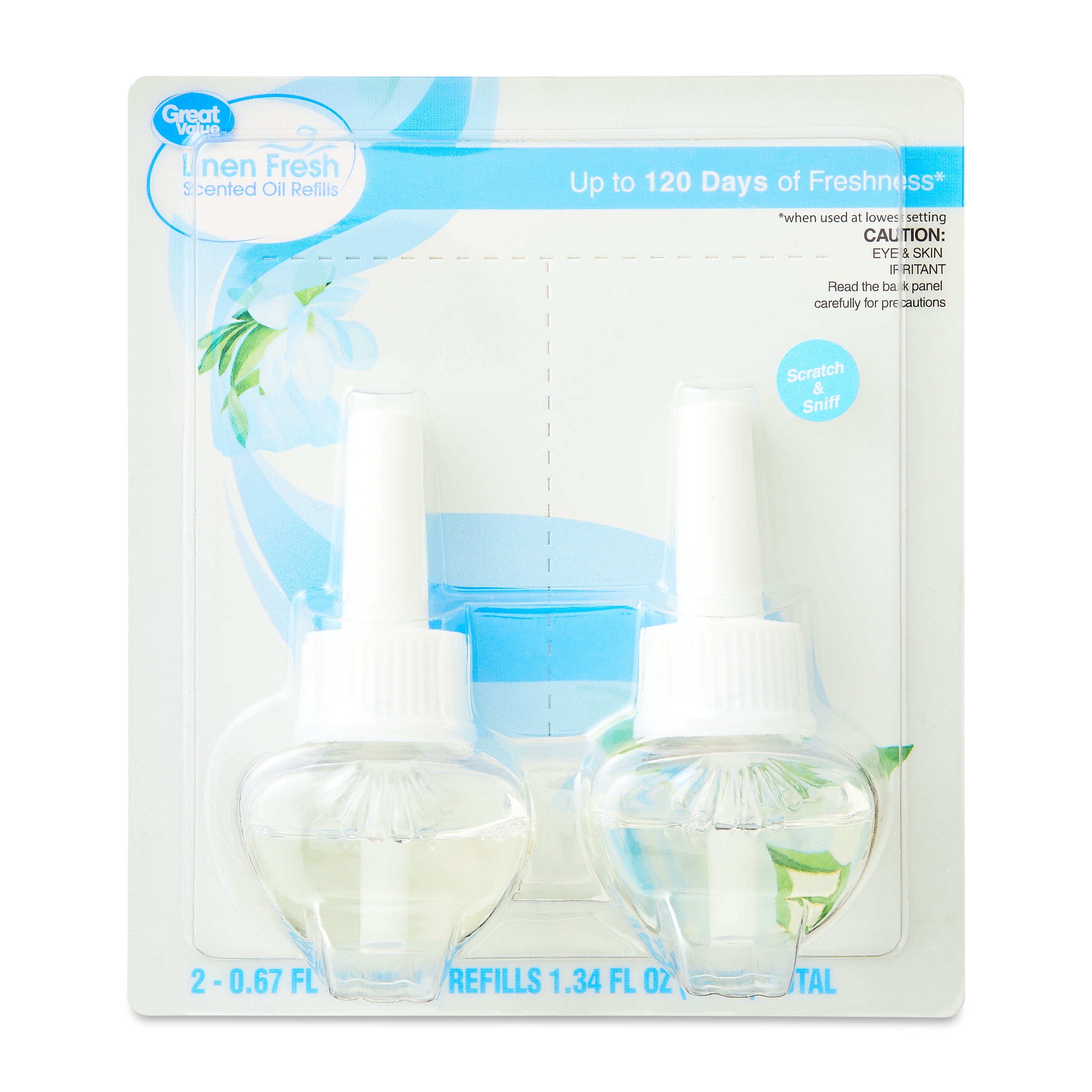 Great Value Linen Plug-In Air Freshener Refills, 2 Count, Up to 120 ...