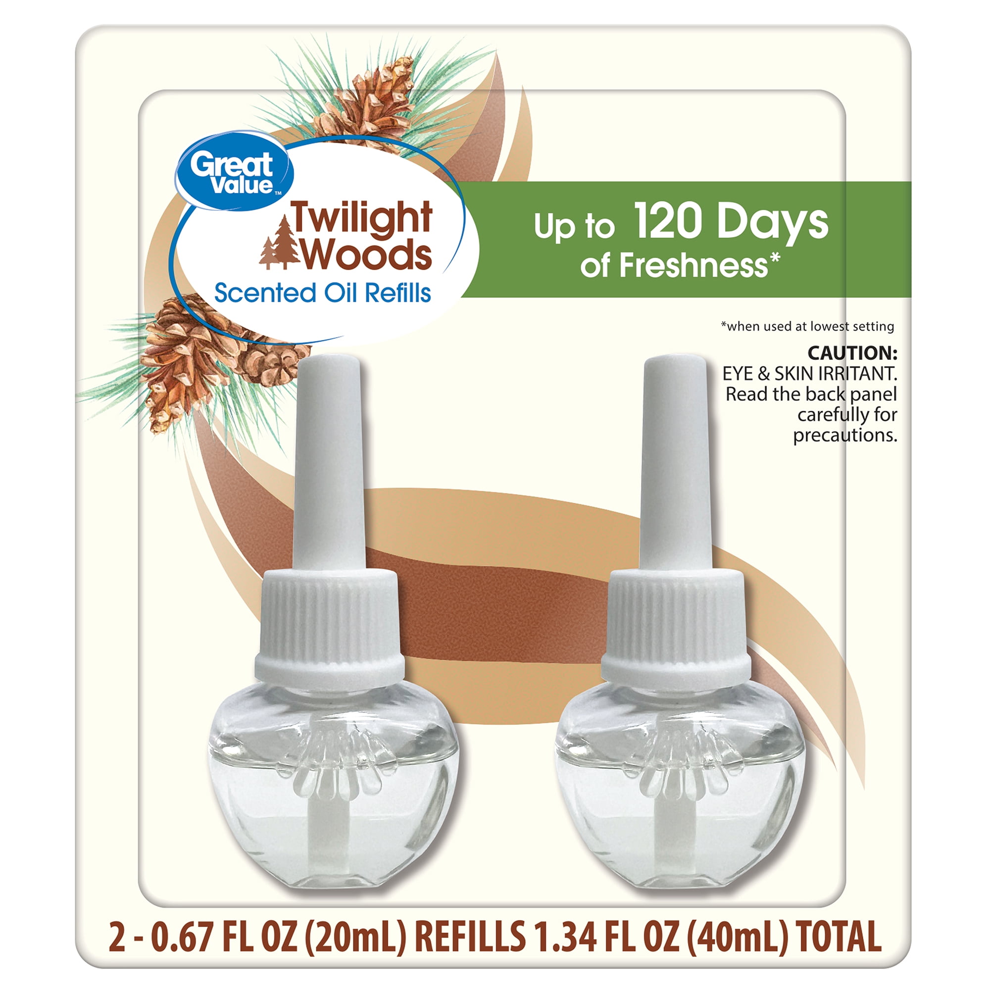 Great Value Plug-In Scented Oil Refills, Twilight Woods, 0.67 oz, 2 ...