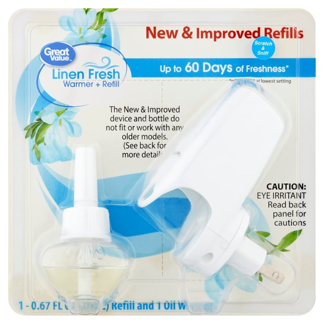 Great Value Scented Oil Warmer Air Freshener & Linen Fresh Starter Kit ...
