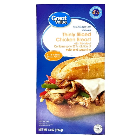 Great Value Seasoned Thinly Sliced Chicken, 14 oz for Easy Stove-Top ...