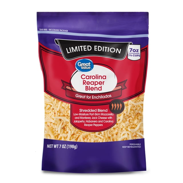 Great Value Shredded Caroline Reaper Blend Cheese, 7 oz - Walmart.com