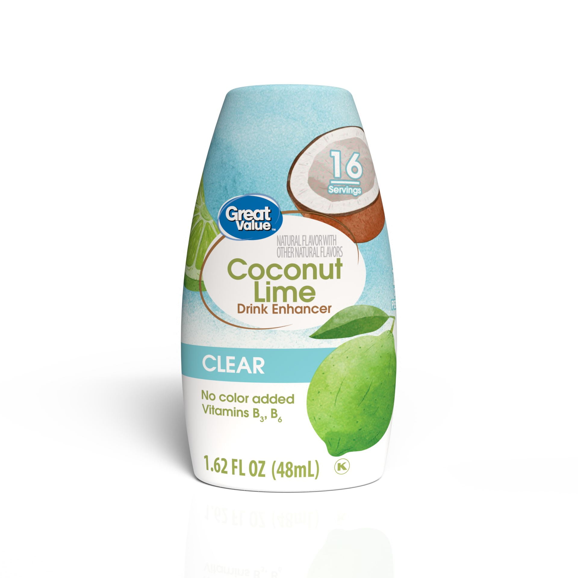 Great Value Simply Clear Liquid Drink Enhancer, Coconut Lime, 1.62 fl ...
