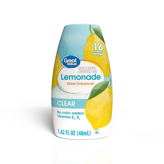 Great Value Simply Clear Liquid Drink Enhancer, Lemonade, 1.62 fl oz ...