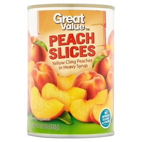 Great Value Sliced Peaches in Heavy Syrup 29 oz Juicy Yellow Cling ...