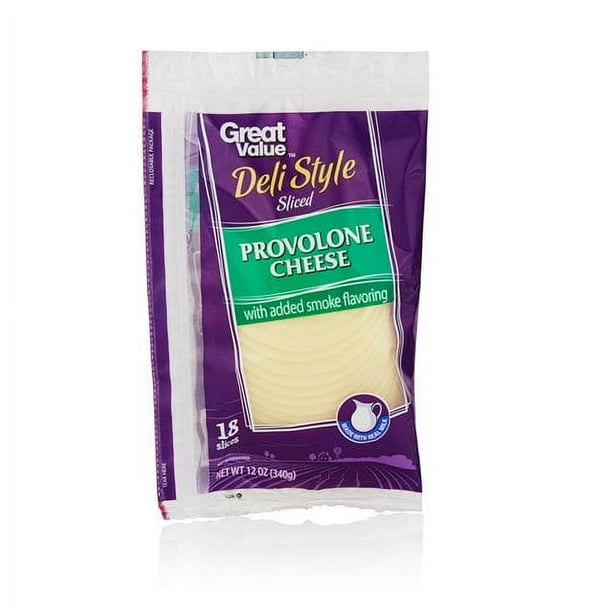 Great Value Sliced Provolone Cheese, 12 oz, 18 Count - Walmart Business ...