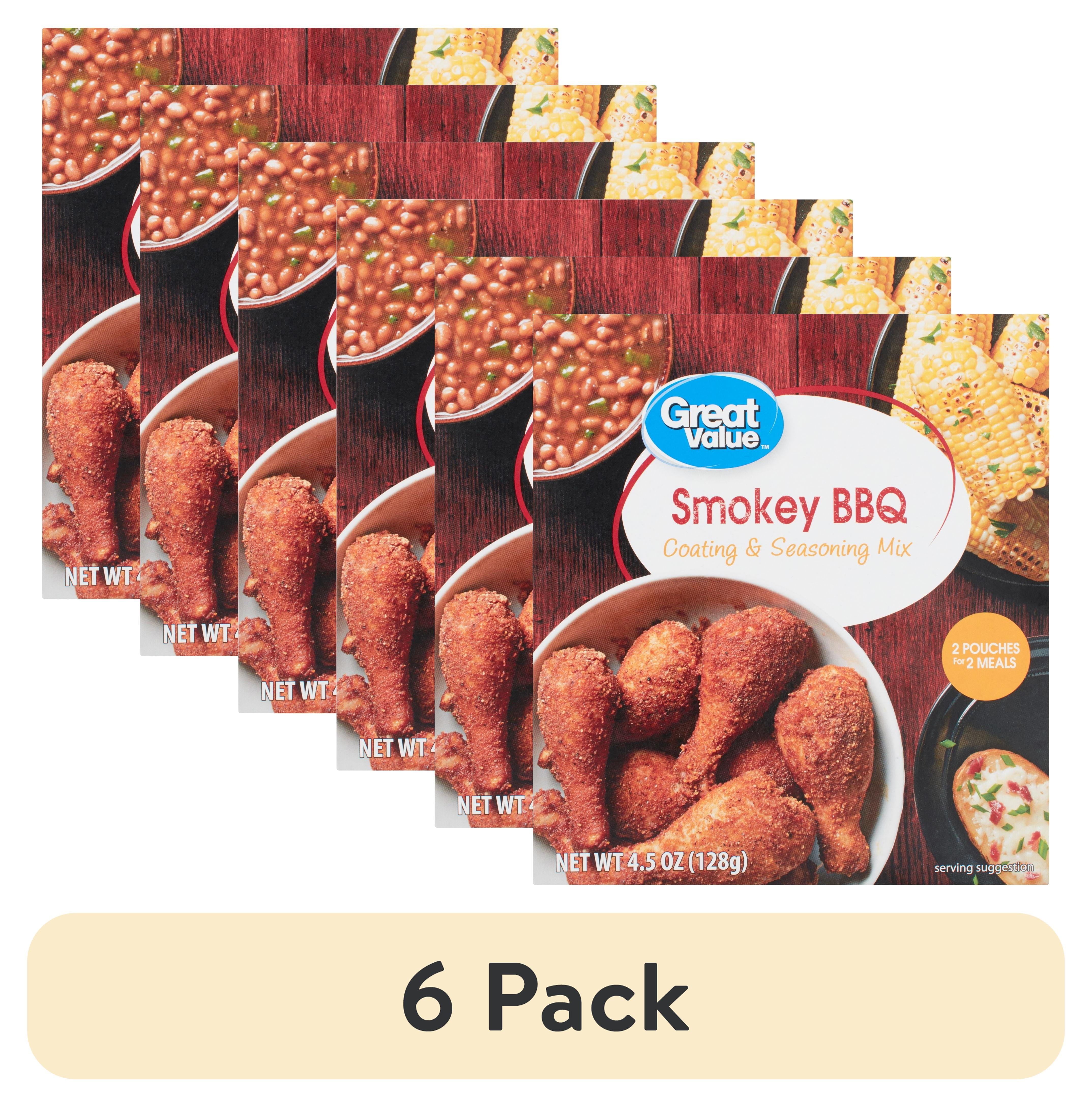 (6 pack) Great Value Smokey BBQ Coating & Seasoning Mix, 4.5oz ...