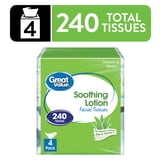 Great Value Soothing Lotion Facial Tissues, 3-Ply, 60 Tissues per Cube ...