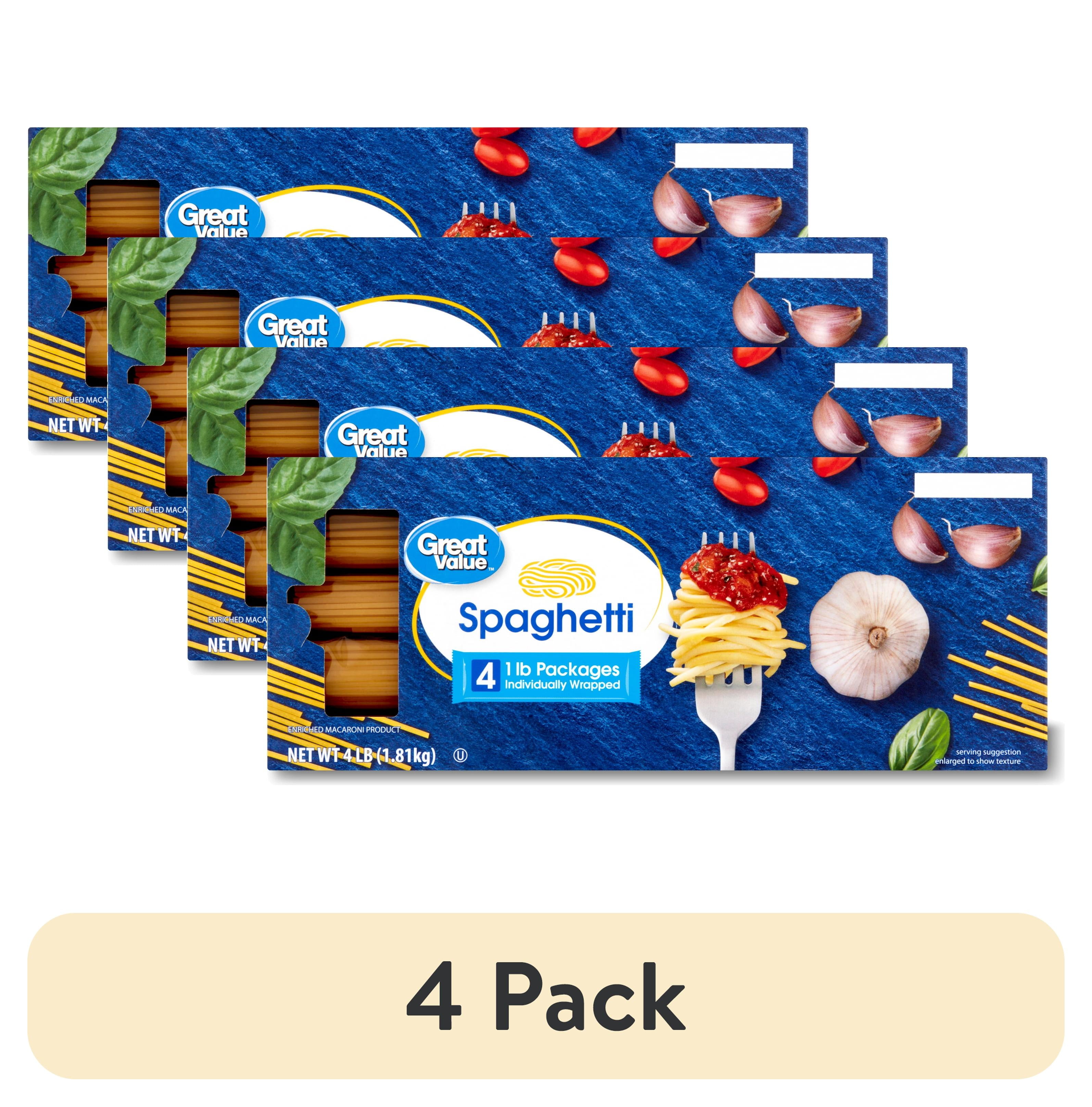 (4 pack) Great Value Spaghetti Pasta, 1 lb, 4 Count - Walmart.com