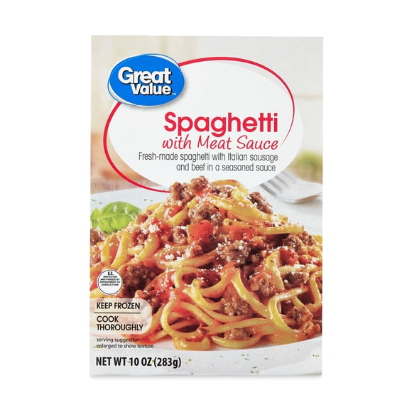 Great Value Spaghetti with Meat Sauce 10 oz, Ready in Minutes, Single ...