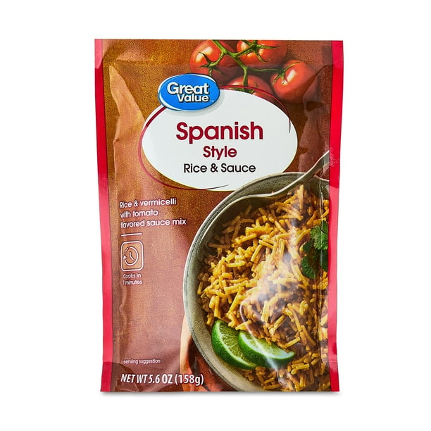 Great Value Spanish Style Rice & Sauce, 5.6 oz (Shelf Stable) - Walmart ...