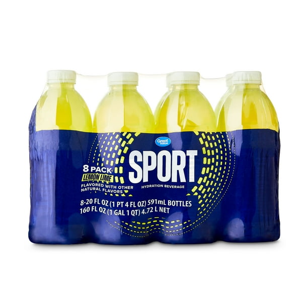 Great Value Sports Drink - Lemon Lime 20oz 8pk, Electrolyte - Walmart ...
