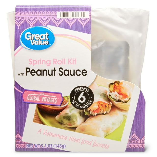 Great Value Spring Roll Kit with Peanut Sauce, 5.1 oz - Walmart.com