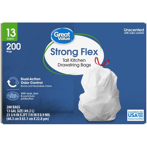 13 Gallon Trash Bags 200 Count