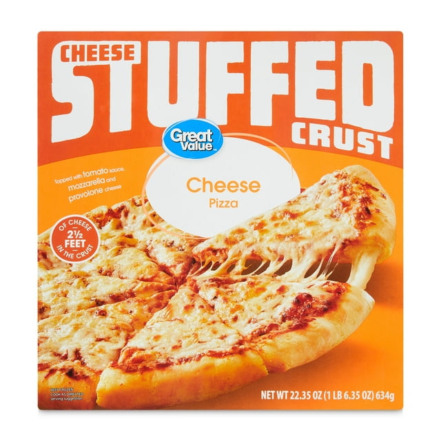 Great Value Stuffed Crust Cheese Pizza, Tomato Basil Garlic Sauce, 22. ...