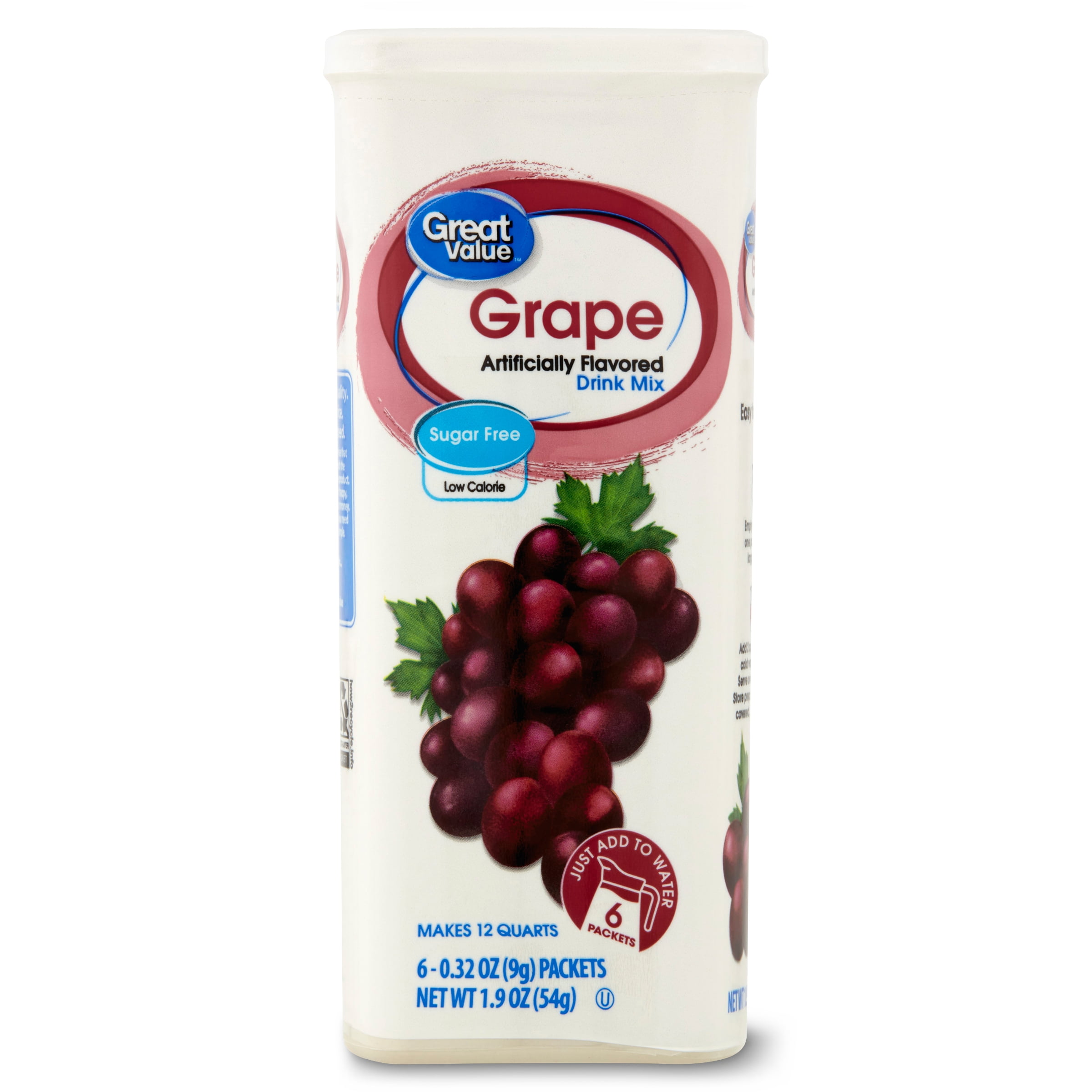 Great Value Sugar-Free Drink Mix, Grape, 0.32 oz, 6 Count - Walmart.com