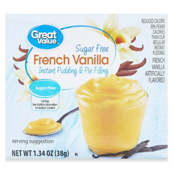 Great Value Sugar Free French Vanilla Instant Pudding & Pie Filling, 1. ...