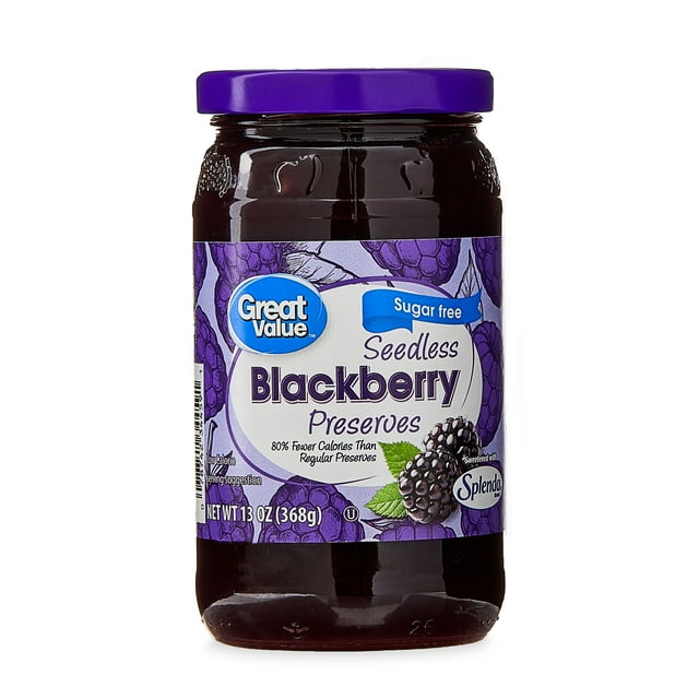 Great Value Sugar-Free Jam, Seedless Blackberry, 13 oz - Walmart.com