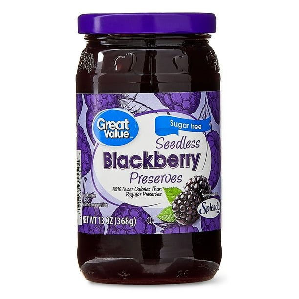 Great Value Sugar-Free Seedless Blackberry Preserves, 13 oz - Walmart Business Supplies