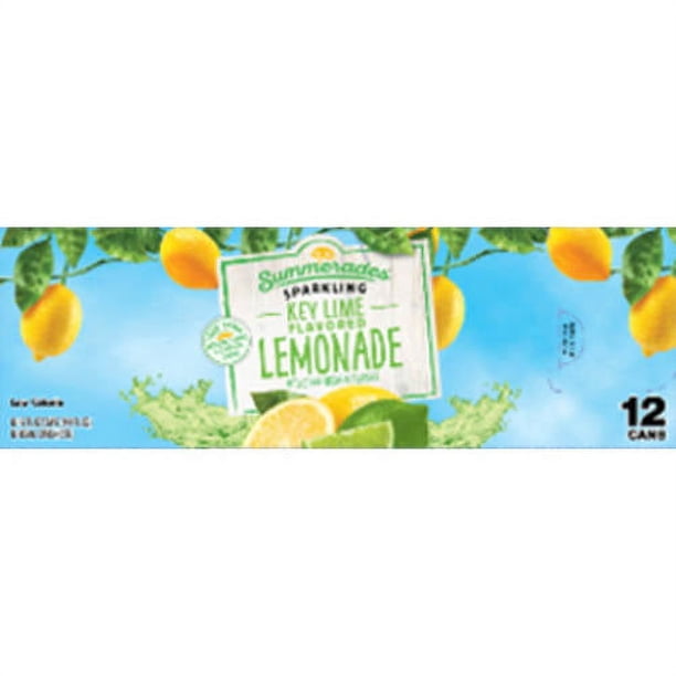 Great Value Summerades Key Lime Sparkling Lemonade, 12 Oz., 12 Count ...