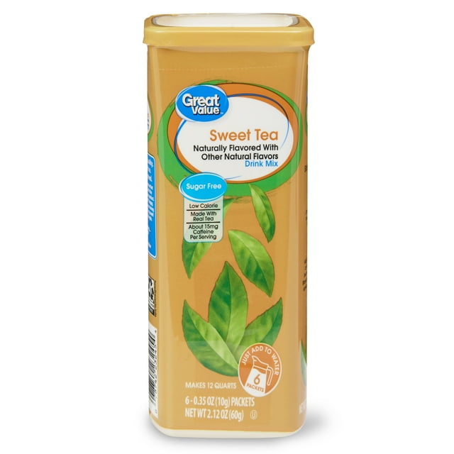 Great Value Sweet Tea Drink Mix, 0.35 oz, 6 count - Walmart.com