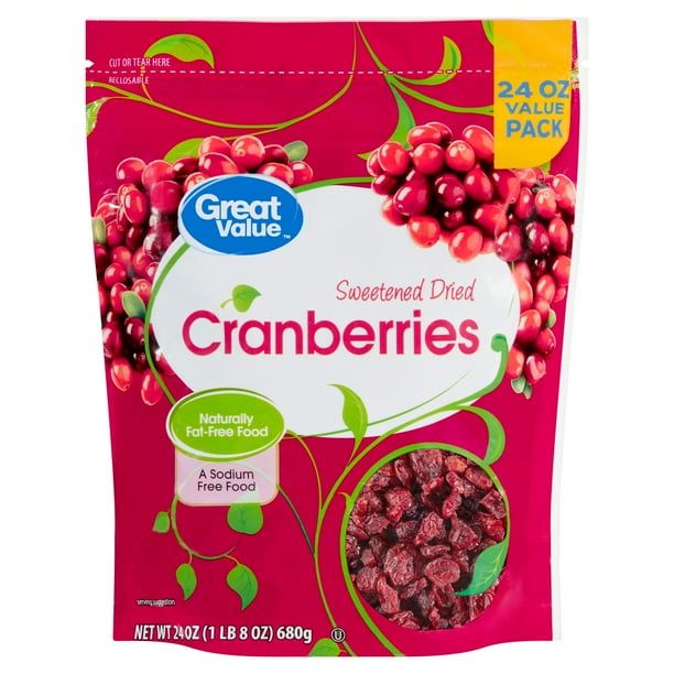 Great Value Sweetened Dried Cranberries, 24 oz - Walmart Business Supplies