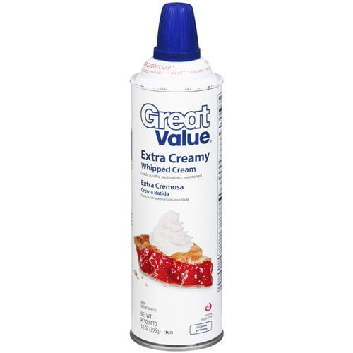 Great Value Sweetened Extra Creamy Whipped Cream, 14 oz - Walmart ...