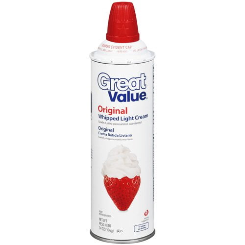 Great Value Sweetened Original Whipped Light Cream, 14 Oz - Walmart.com