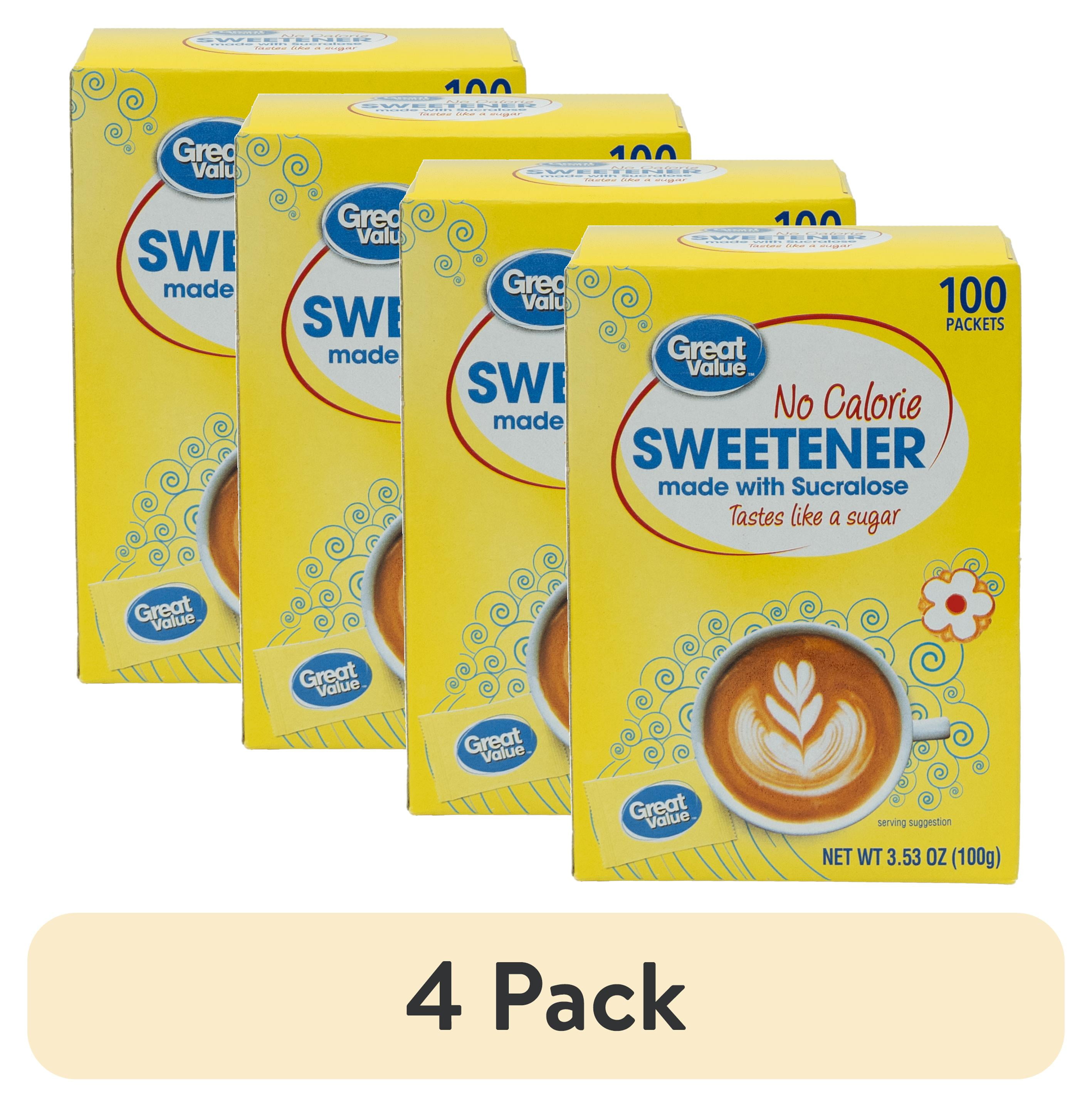 (4 pack) Great Value Sweetener with Sucralose ,Granulated, No Calories ...
