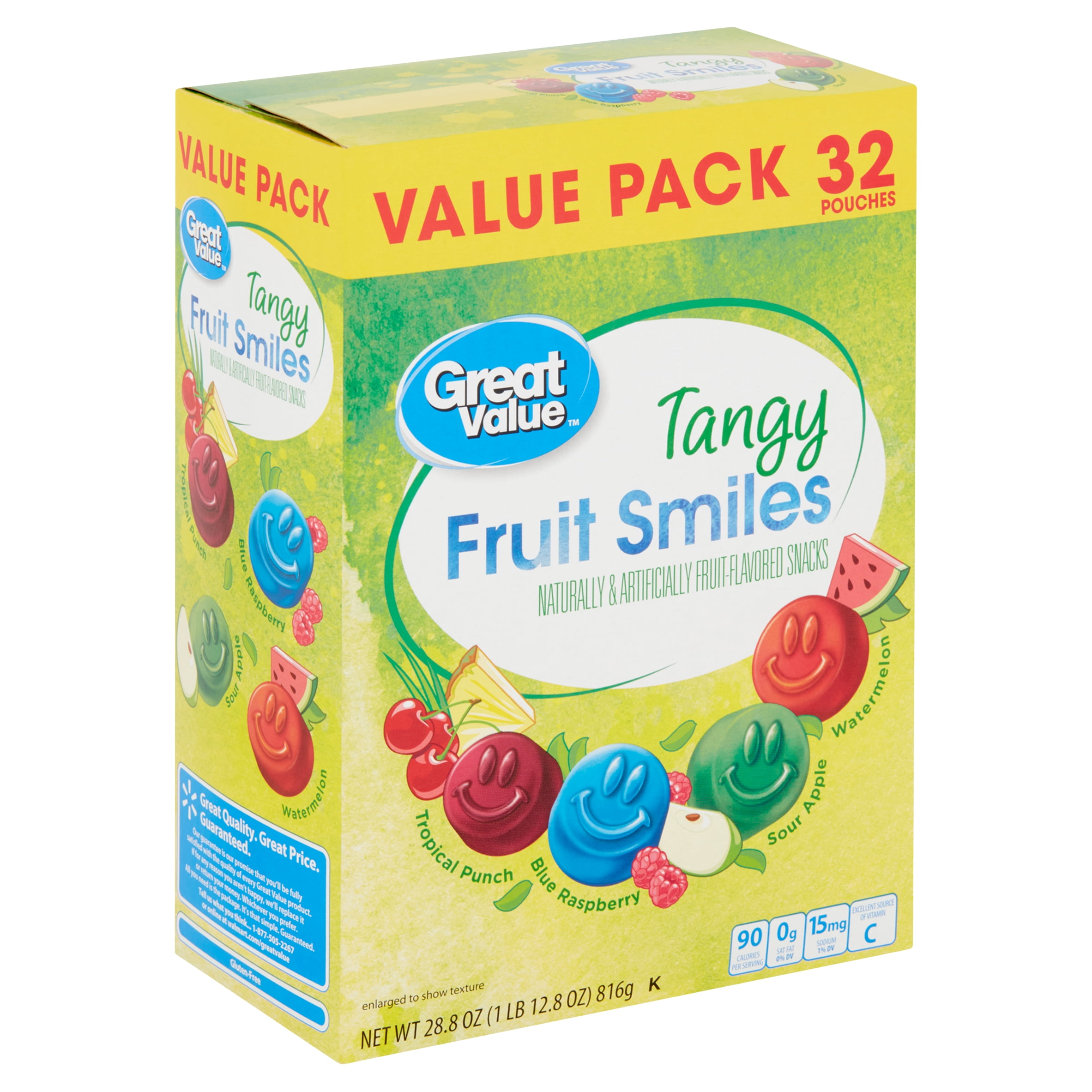 Brandclub - Great Value Tangy Fruit Smiles, 28.8 oz