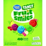 Great Value Tangy Fruit Smiles 40 Ct, Fruity Tangy and Sweet Snacks, 0. ...