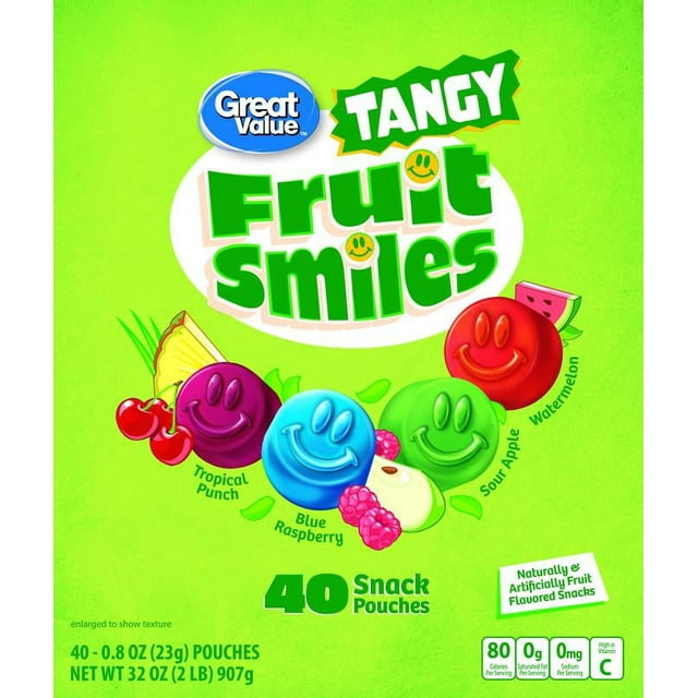 Great Value Tangy Fruit Smiles 40 Ct - Walmart.com