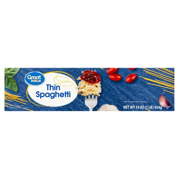 Great Value Thin Spaghetti, 1 lb - Walmart Business Supplies