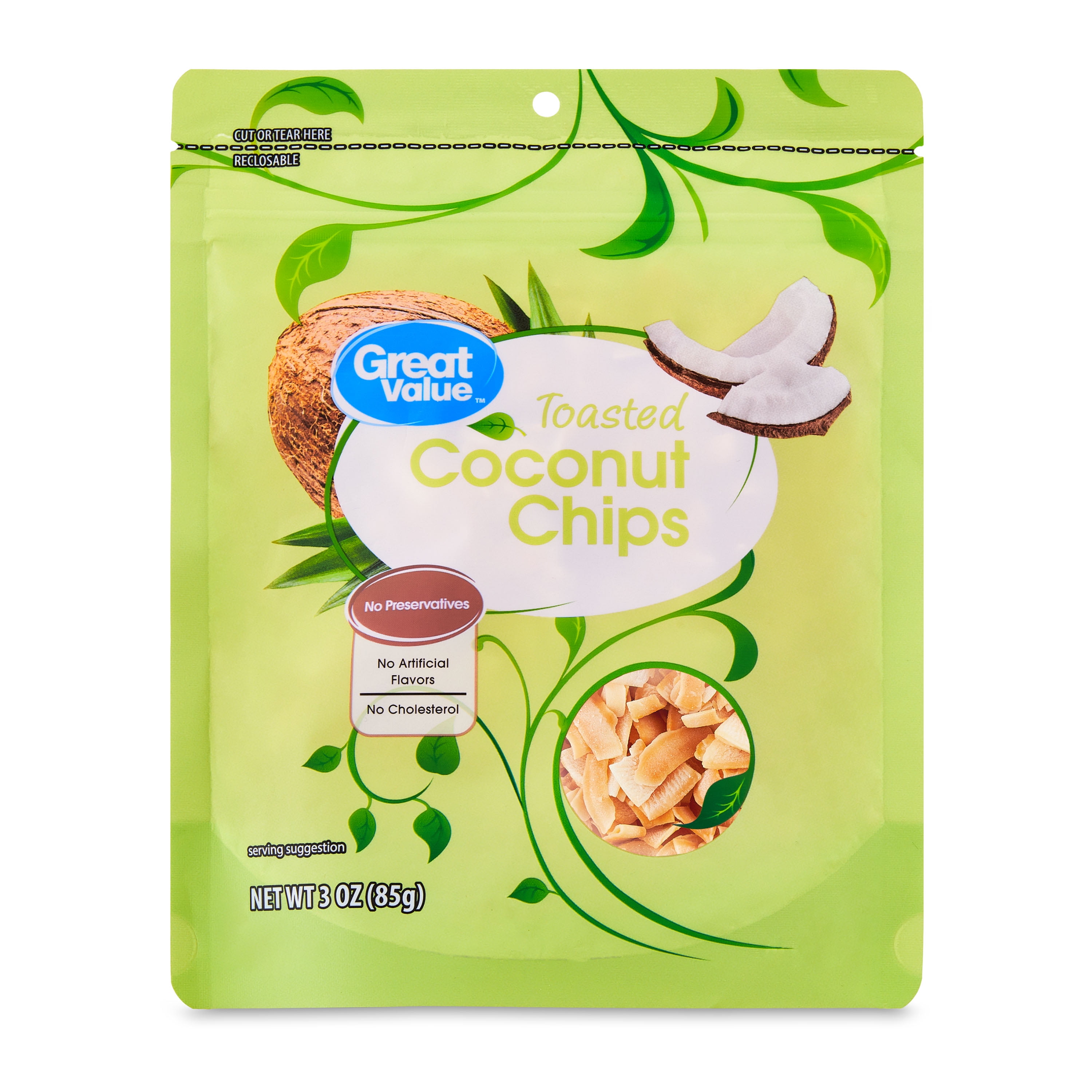 Great Value Toasted Coconut Chips 3 oz, Single-Sourced from Vietnam ...