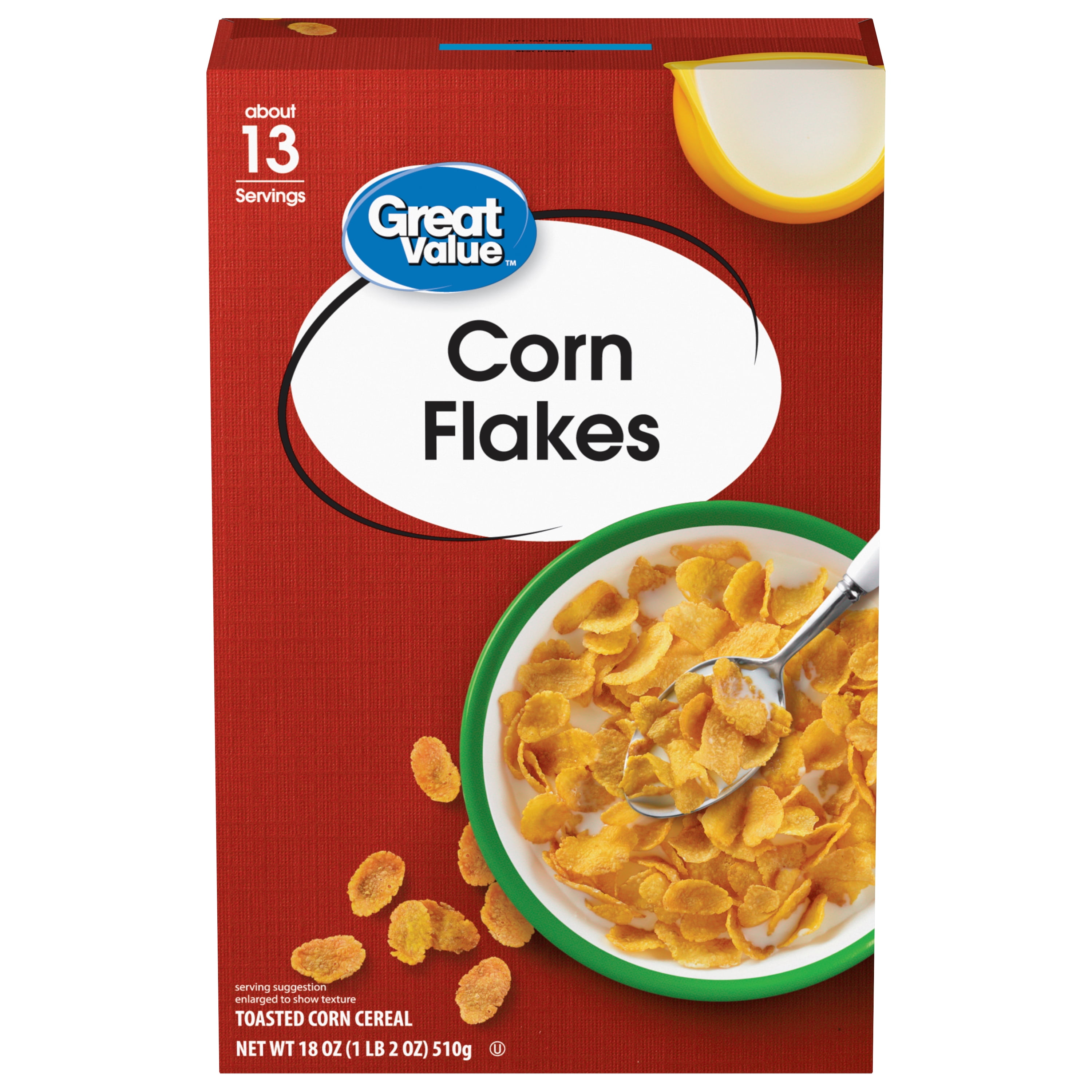 Great Value Toasted Corn Flakes Breakfast Cereal, 18 oz - Walmart.com