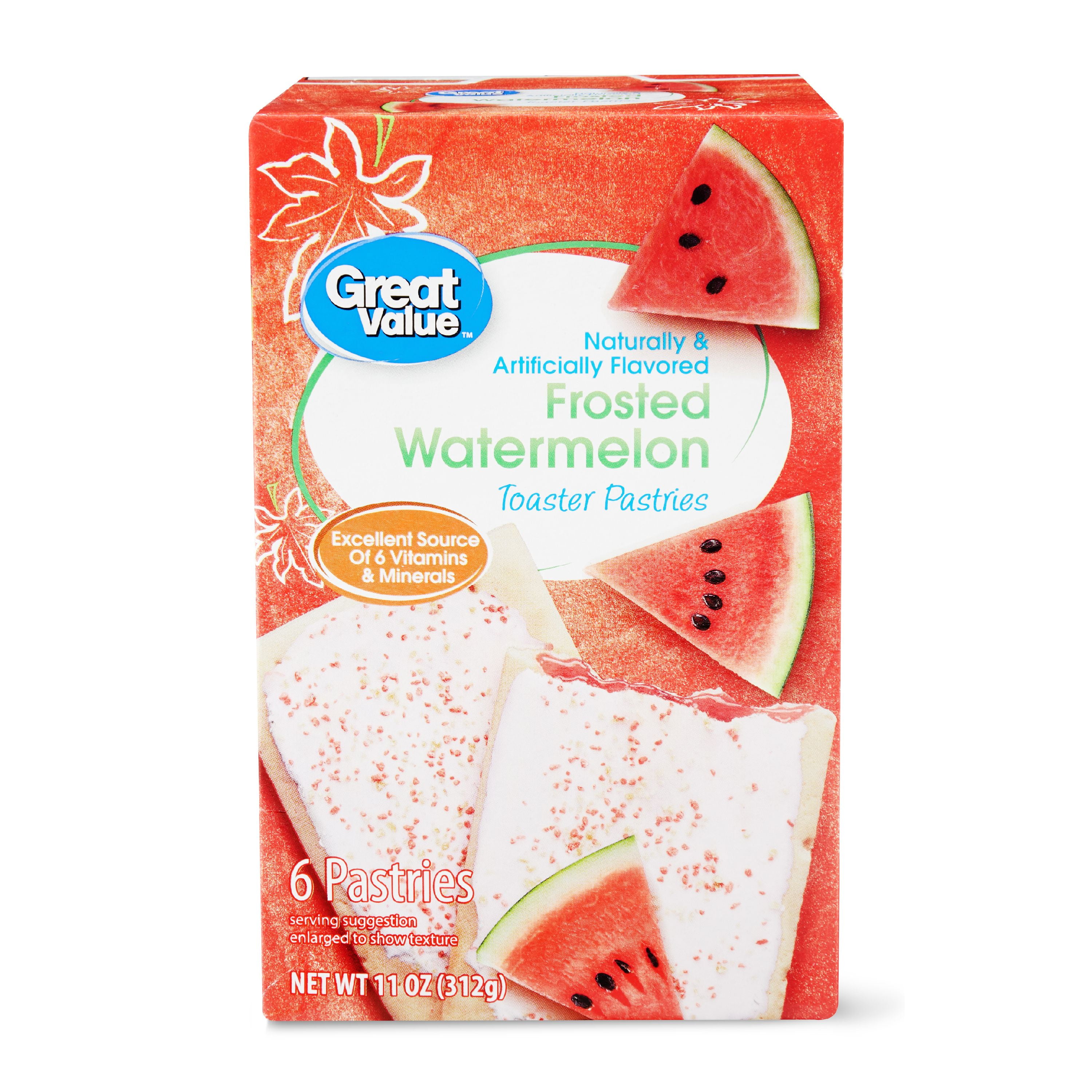 Great Value Toaster Pastries, Watermelon, 11 oz, 6 Count - Walmart ...