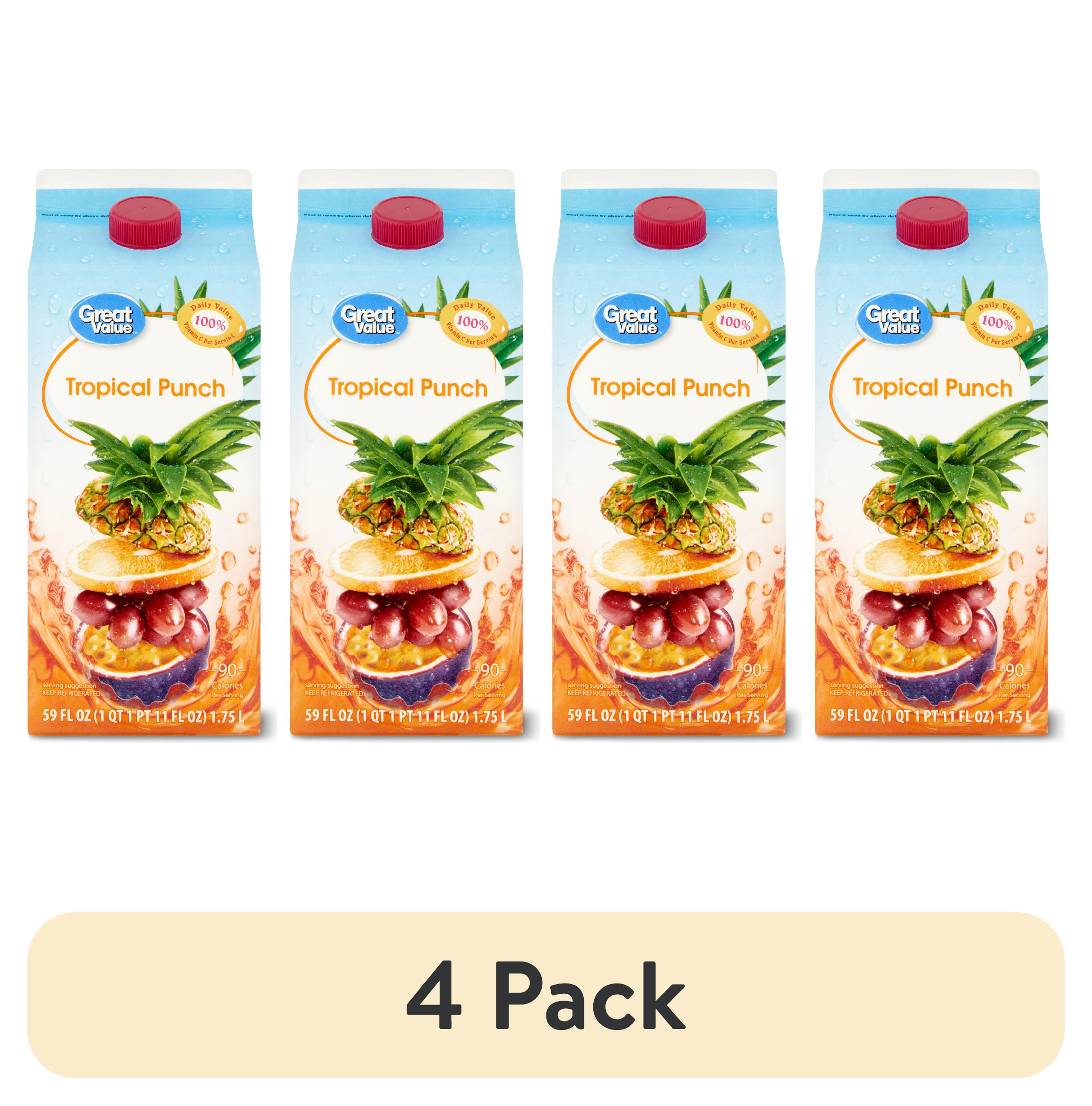 (4 pack) Great Value Tropical Punch, 59 oz - Walmart.com