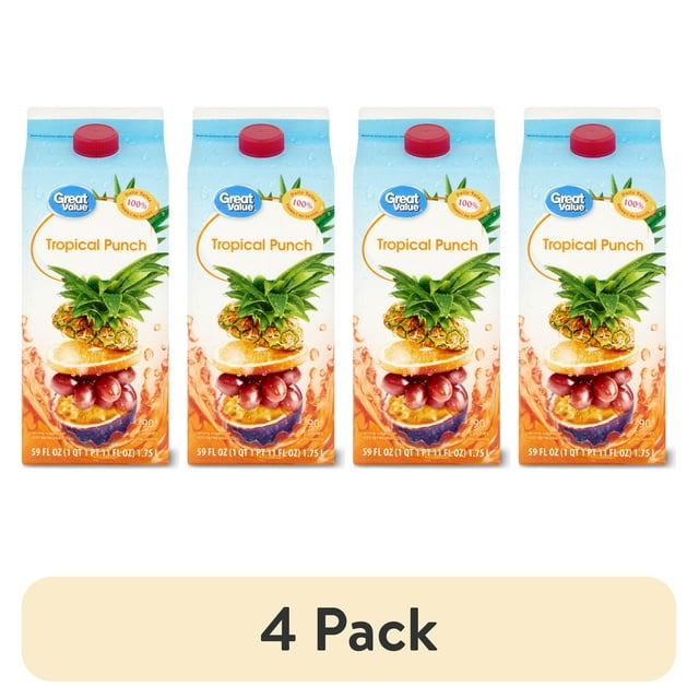 (4 pack) Great Value Tropical Punch, 59 oz - Walmart.com