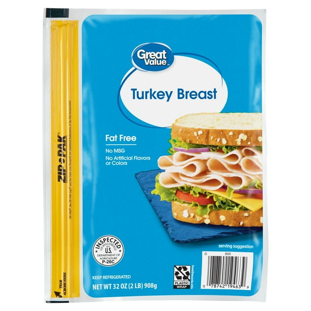 Great Value, Smoked Turkey Breast, 32 oz, Deli - Sliced - Walmart ...