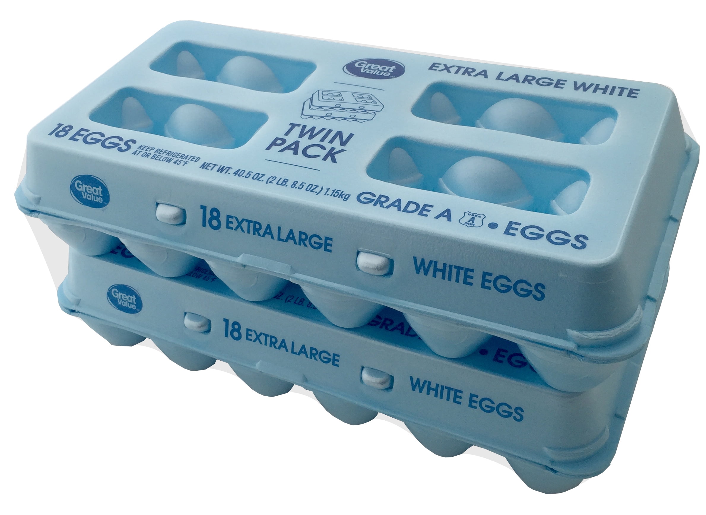 Great Value Twin Pack Extra Large White Eggs, 36 Count - Walmart.com