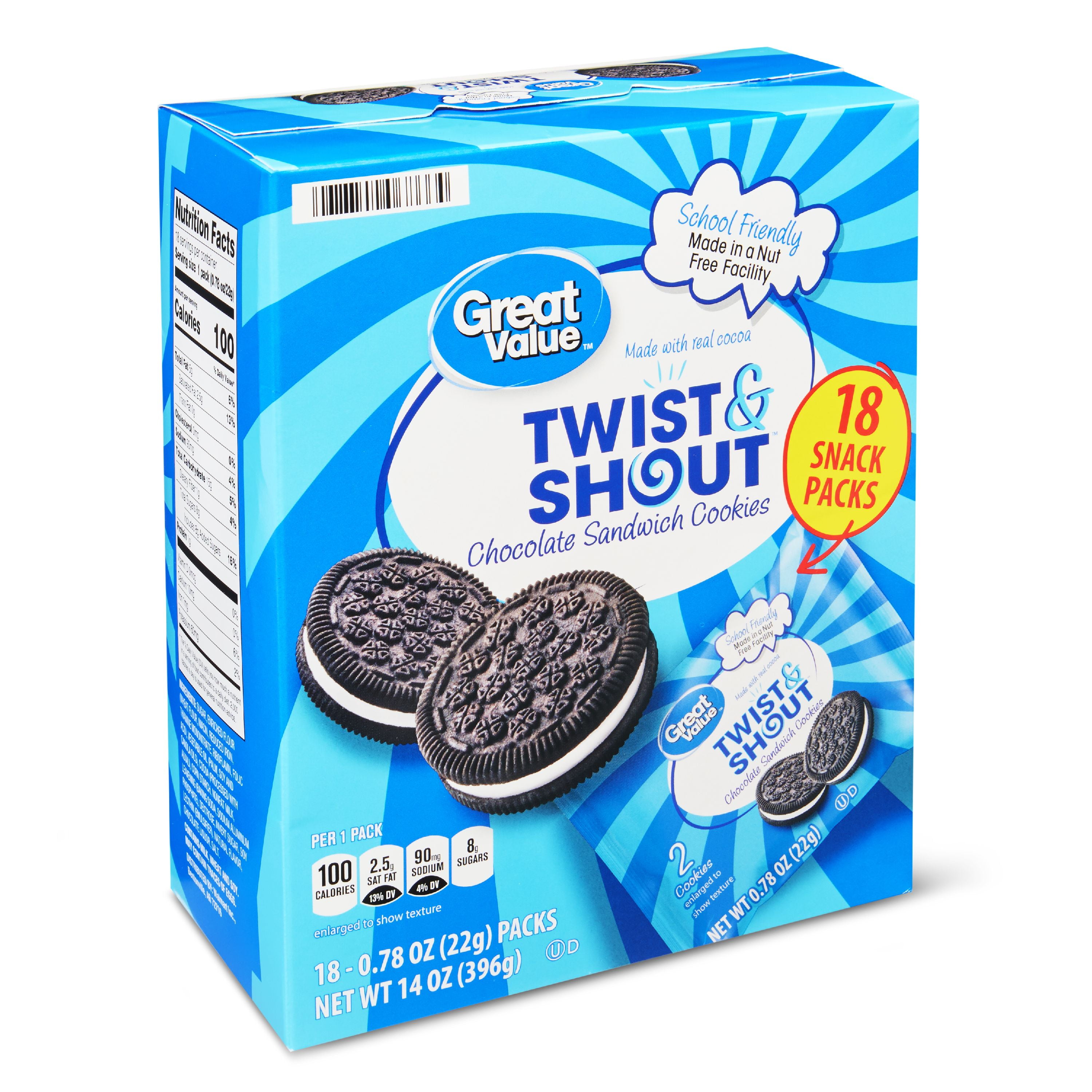 Great Value Twist & Shout Cookie Snack Packs, 14 oz, 18 Count - Walmart ...