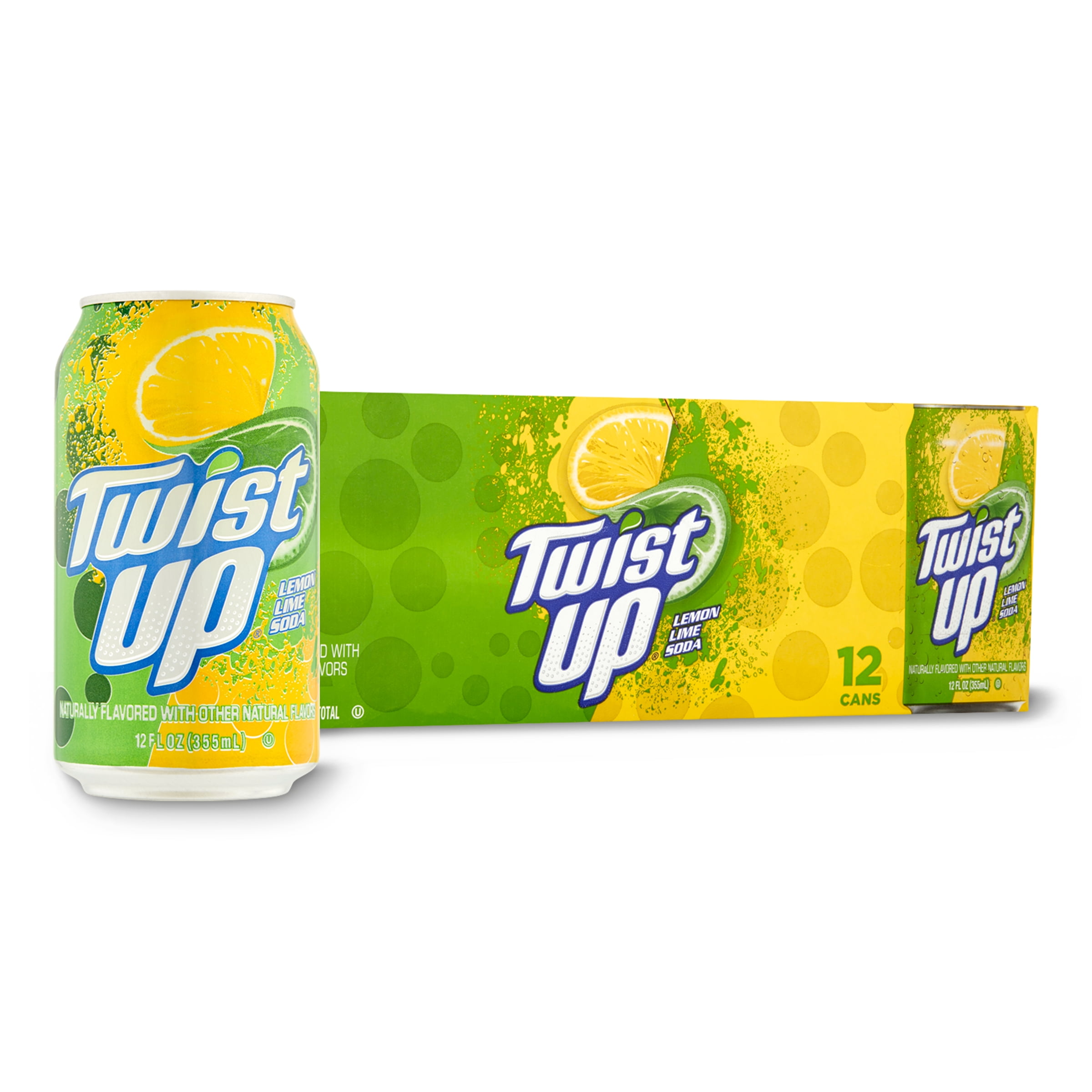Great Value Twist Up Lemon Lime Soda Pop, 12 fl oz, 12 Pack Cans ...