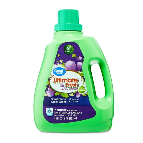 Great Value Laundry Detergent Twilight Dreams 88 fl oz 61 Loads 4-in-1 ...