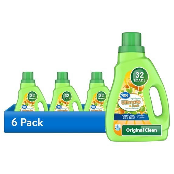 (6 pack) Great Value Ultimate Fresh Laundry Detergent, Original Clean ...