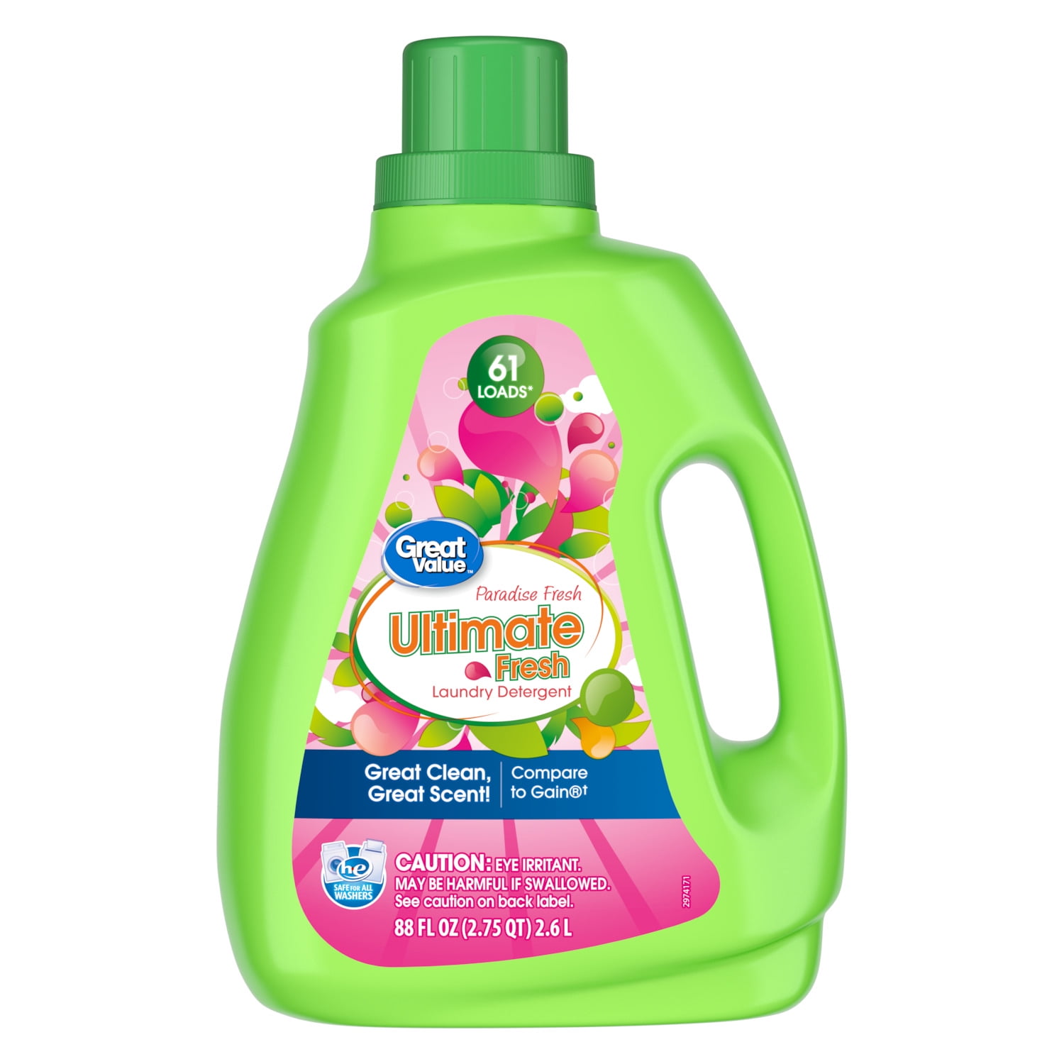 Great Value Paradise Fresh Laundry Detergent 88 fl oz for up to 64 ...
