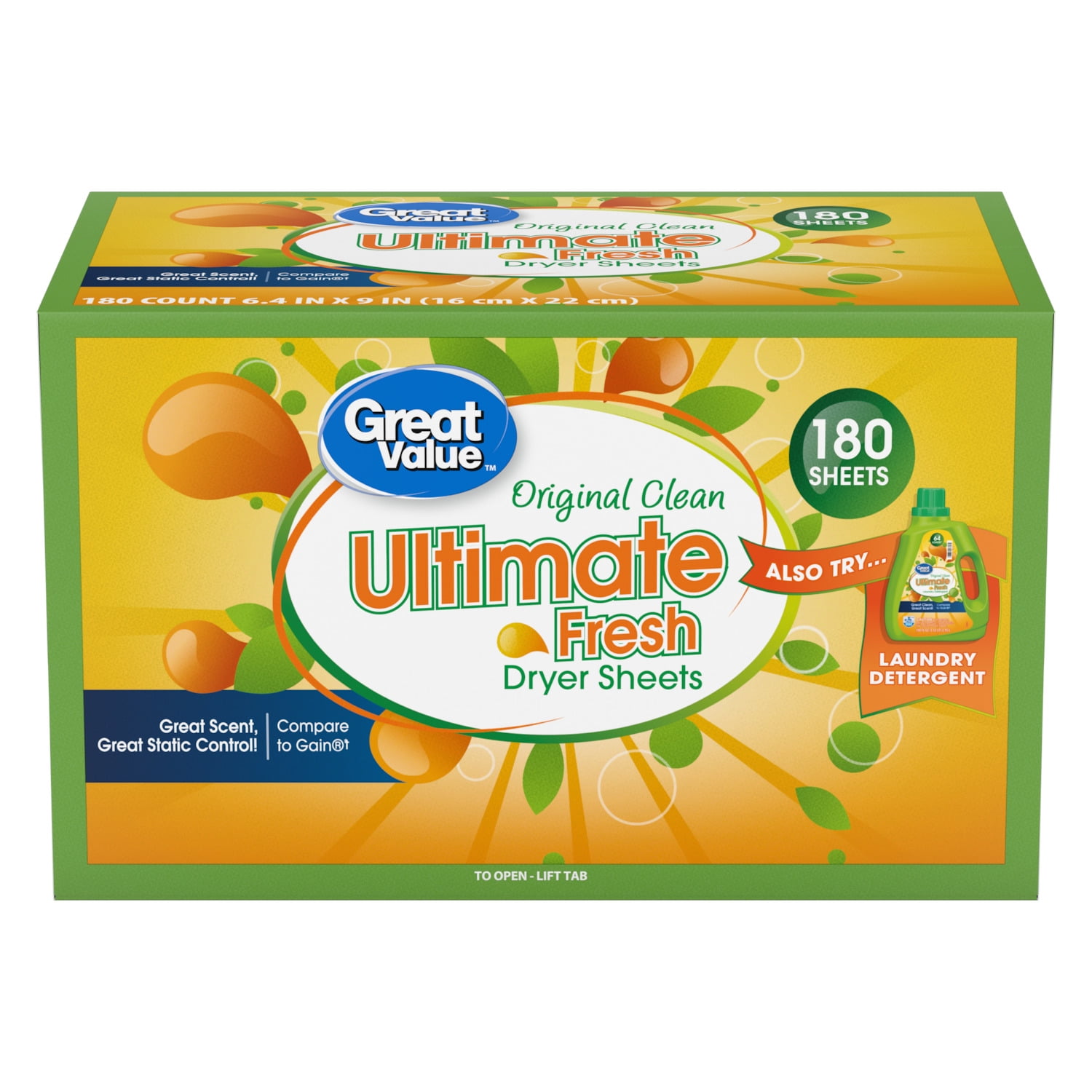 Great Value Ultimate Fresh Shts, Original Clean, 180 count - Walmart ...