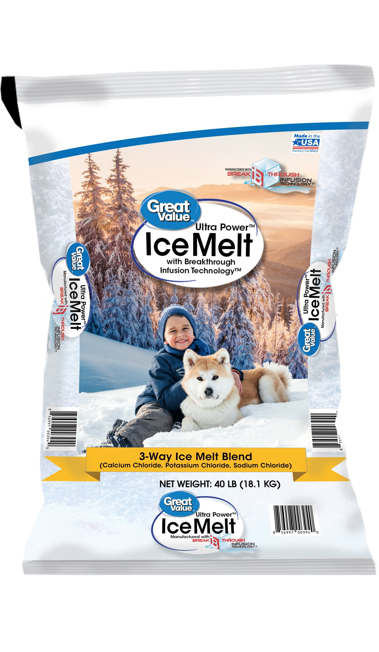 Great Value® Ultra Power® Ice Melt 40 lb Infused w/Calcium & Potassium ...