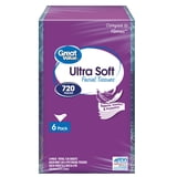 Great Value Ultra Soft Facial Tissues, 6 Flat Cartons, 120 Tissues per ...
