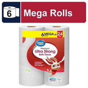 Charmin Ultra Strong Toilet Paper 6 Mega Rolls 4X Strong When Wet Clog ...
